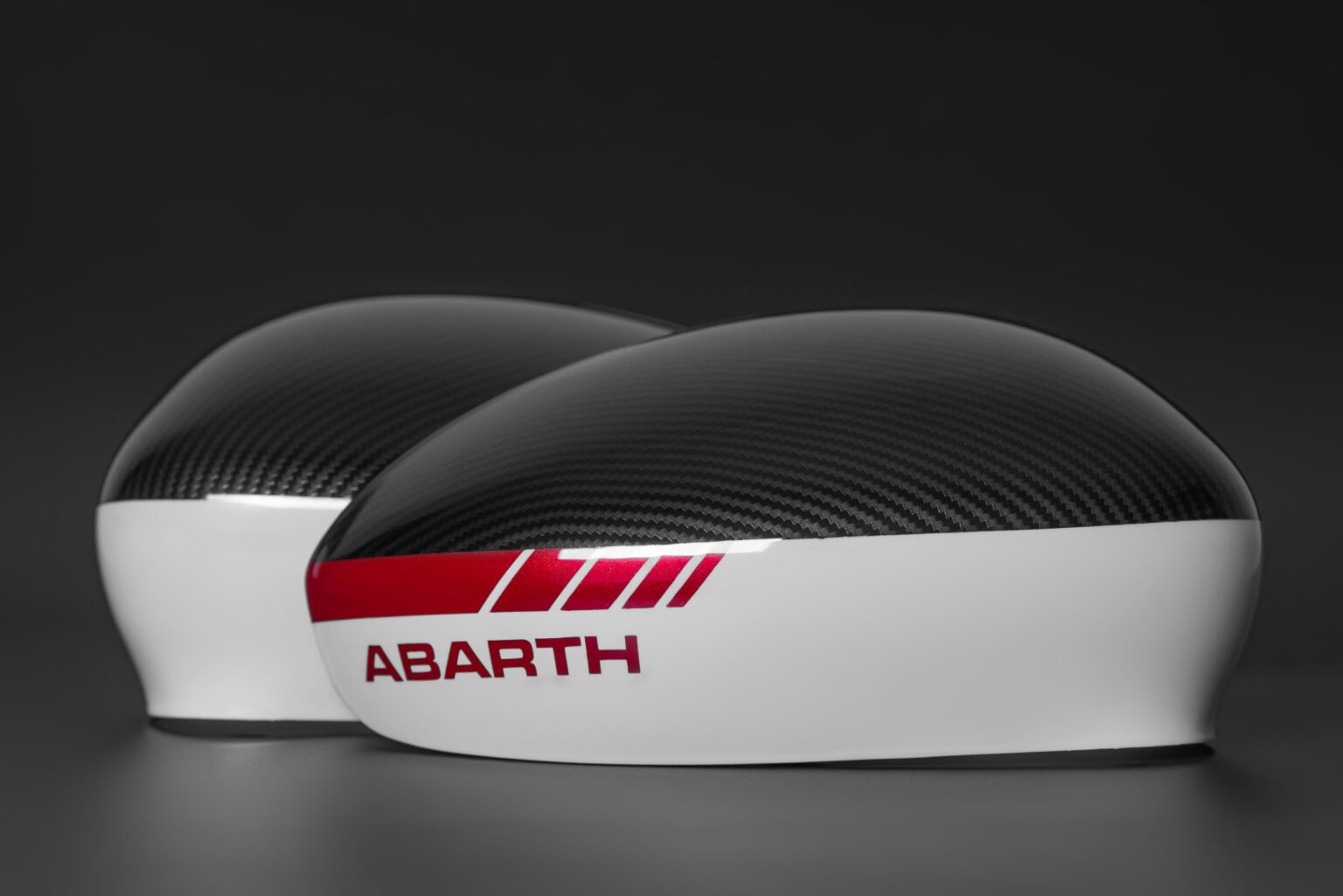 Abarth mirror caps carbon look with flag | BG Custom Store