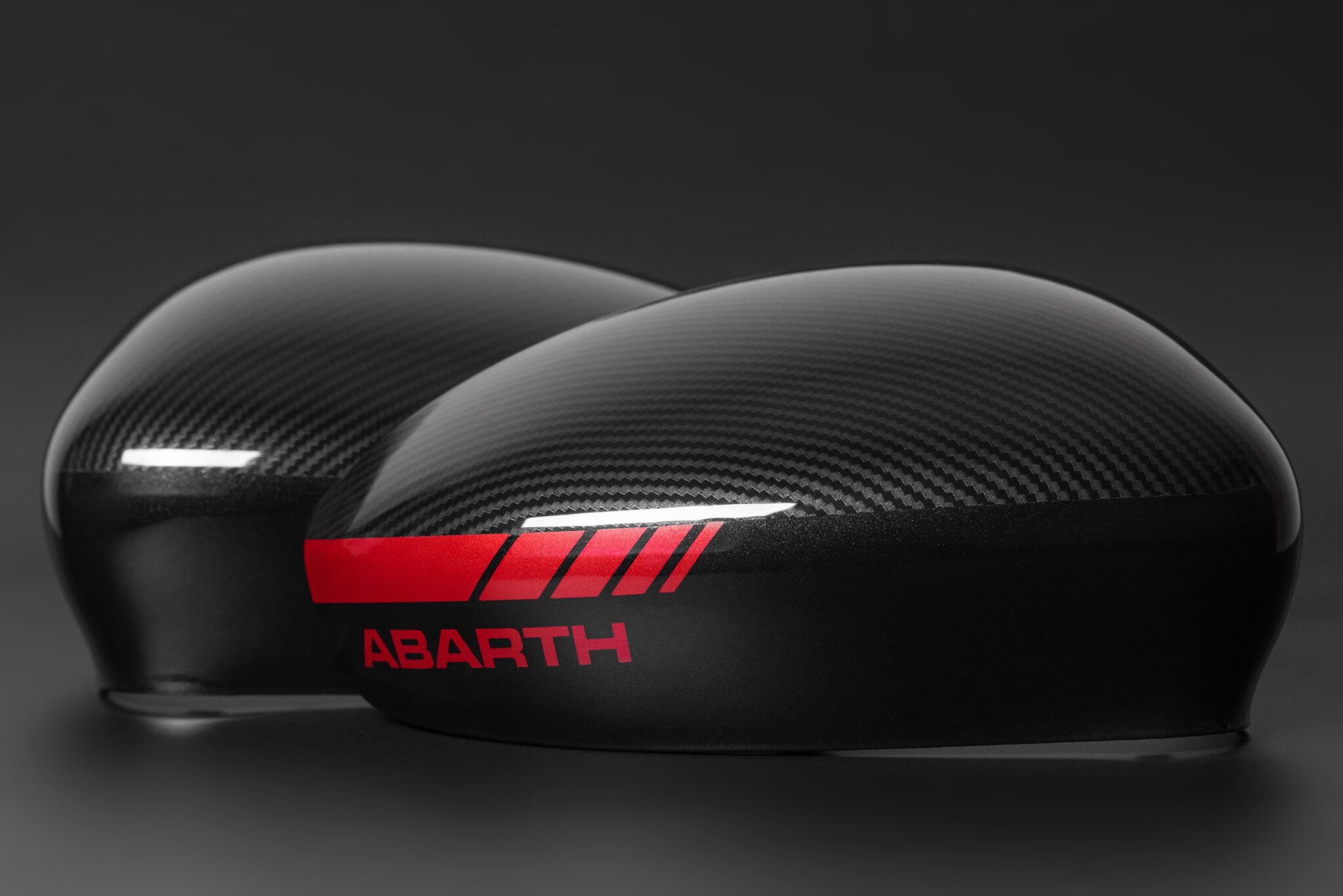 Abarth mirror caps carbon look with flag | BG Custom Store