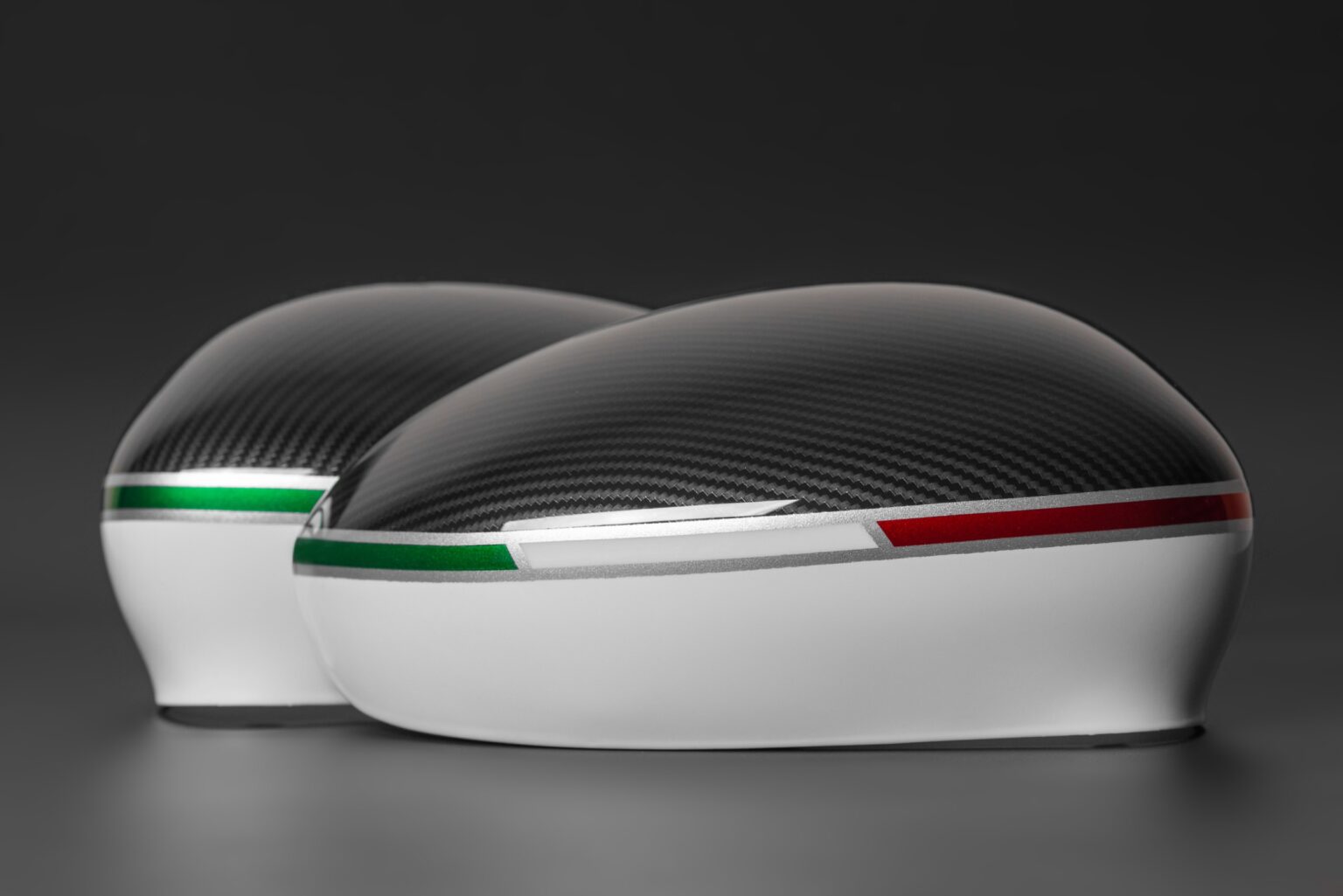 Abarth mirror caps carbon look with flag | BG Custom Store