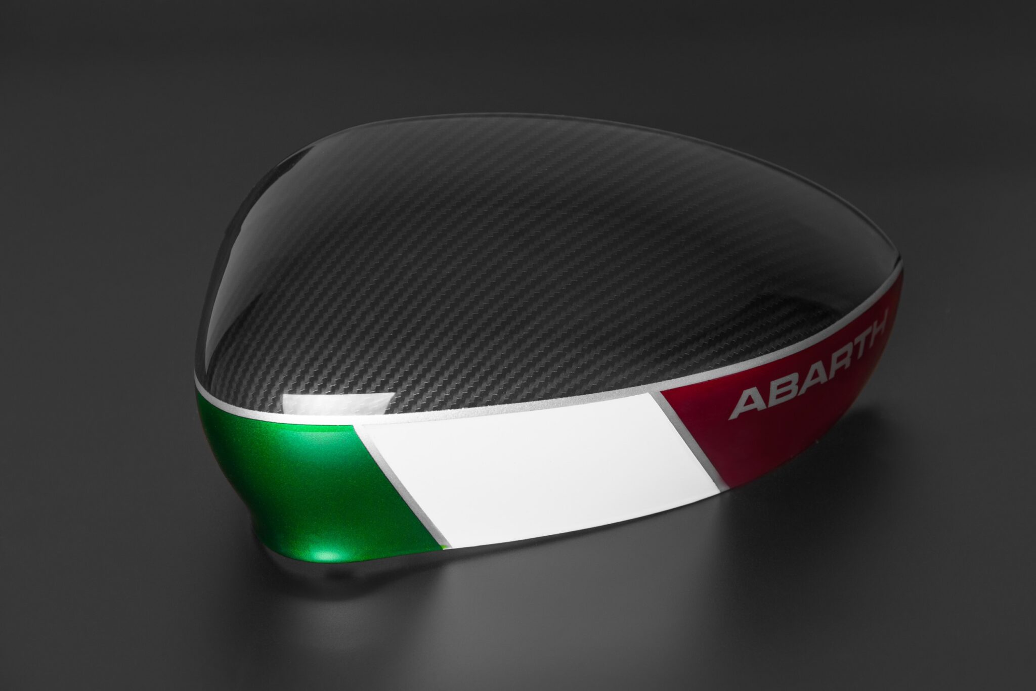 Abarth Mirror Caps | Carbon-Look with Flag & Scorpion | BG Custom Store