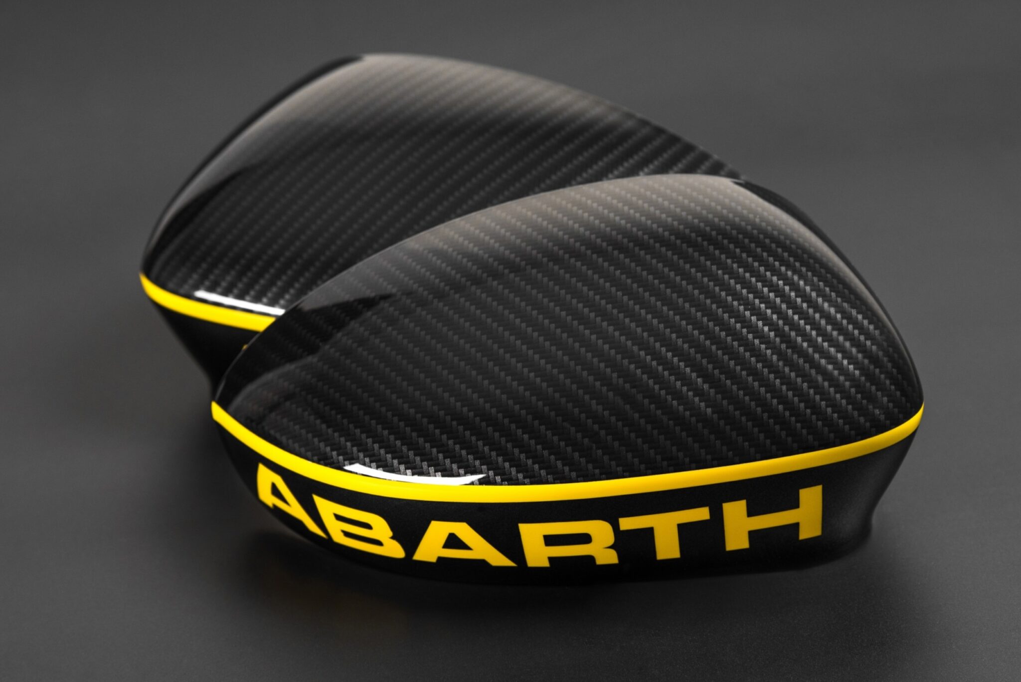 Abarth mirror caps carbon look with flag | BG Custom Store