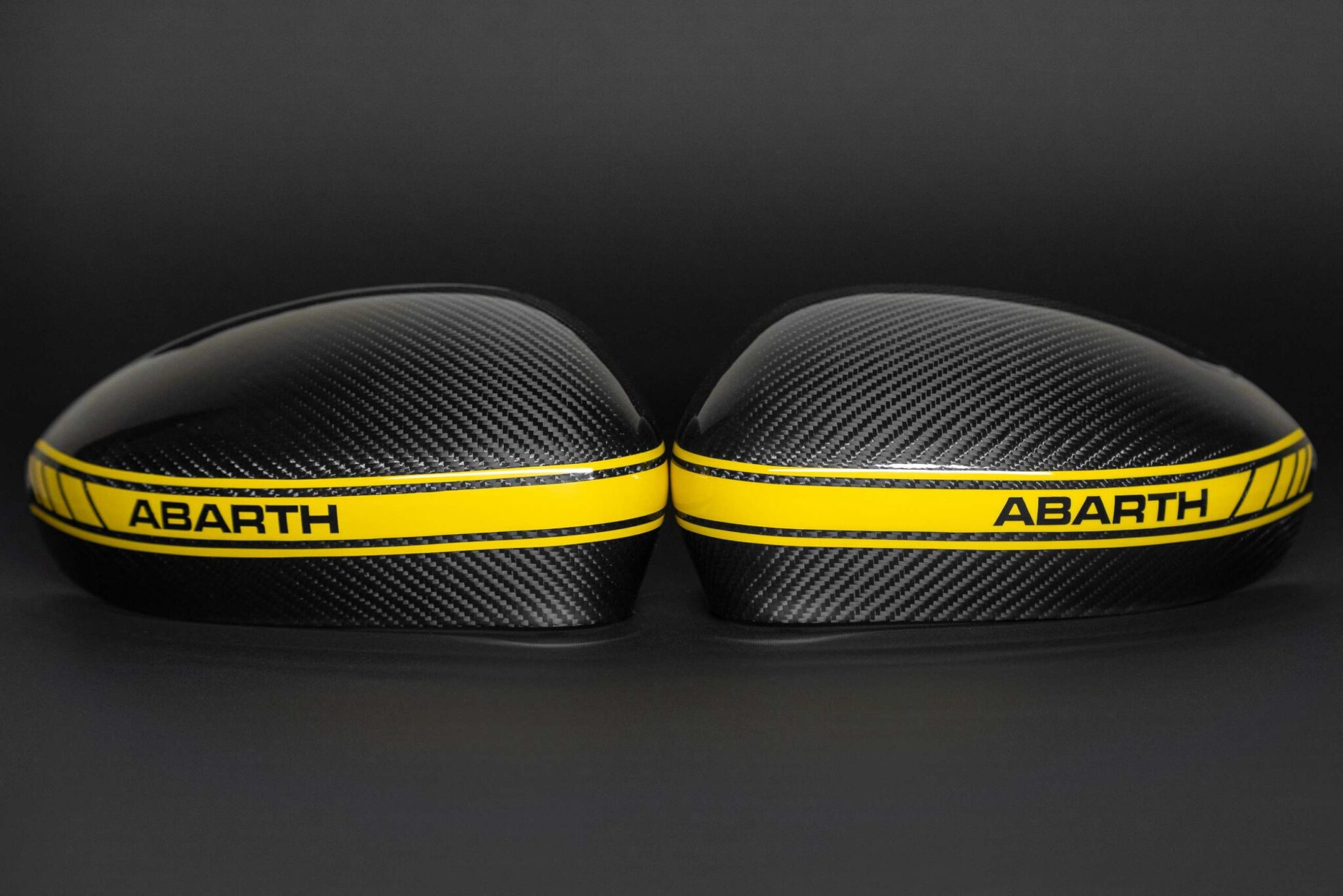 Abarth mirror caps carbon look with flag | BG Custom Store