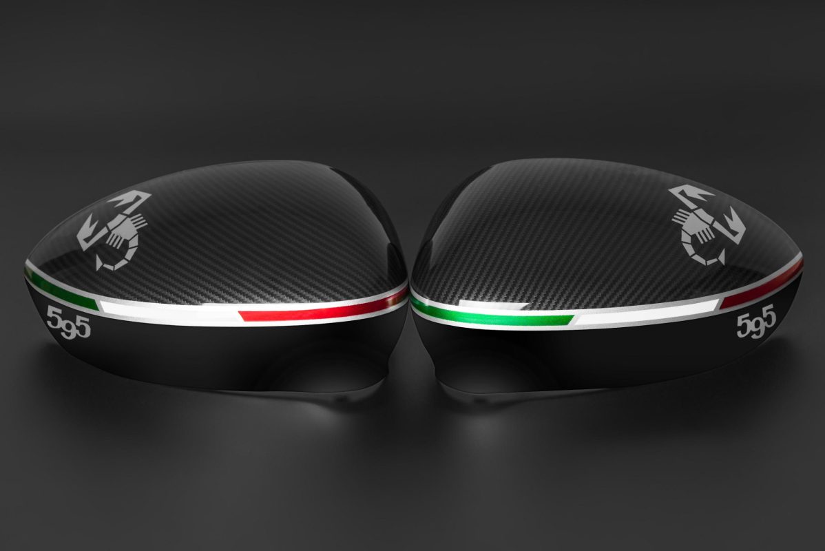 Abarth Mirror Caps – Carbon-Look, Flag, Scorpion | BG Custom Store