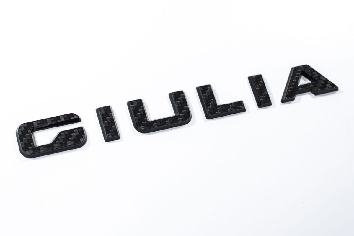 Alfa Romeo Giulia carbon emblem badge | BG Custom Store